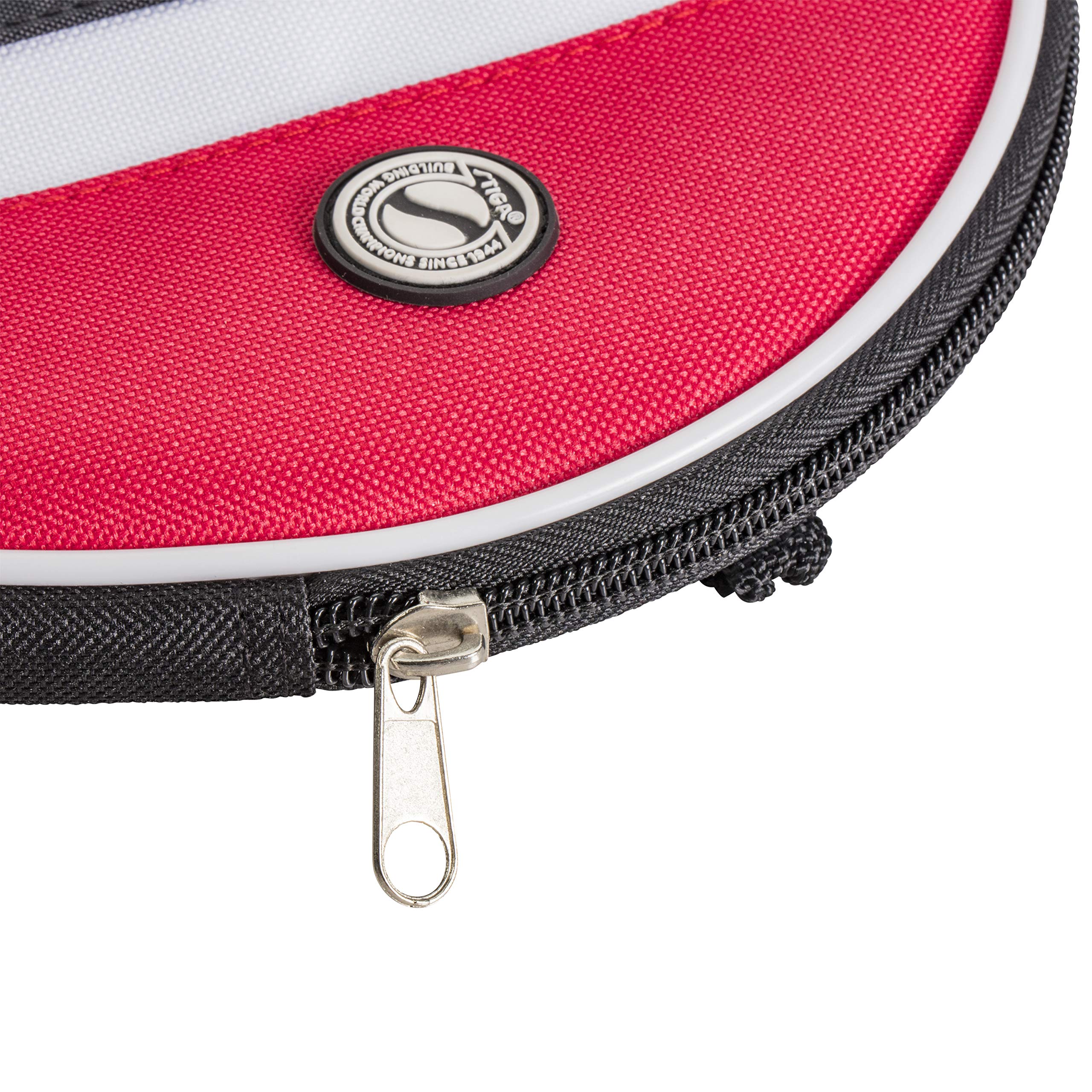 STIGA Table Tennis Racket Cover - Protects 1-2 Ping Pong Paddles, Red