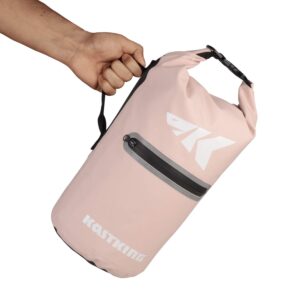 KastKing Cyclone Seal Dry Bag - Best-in-Class 100% Waterproof Bag with Phone Case Front Zippered Pocket,Perfect for Beach,Fishing, Kayaking,Boating,Hiking,Camping,Pink,10L