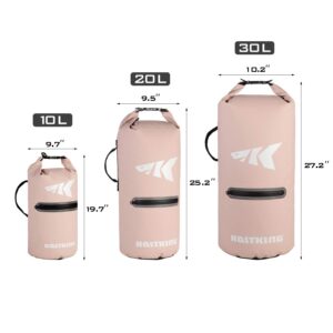 KastKing Cyclone Seal Dry Bag - Best-in-Class 100% Waterproof Bag with Phone Case Front Zippered Pocket,Perfect for Beach,Fishing, Kayaking,Boating,Hiking,Camping,Pink,10L