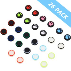 frienda 26 pieces replacement thumb grips caps cover silicone luminous analog controller joystick thumb stick cap compatible with ps5 ps4 ps3 ps2 xbox 360 xbox one controllers