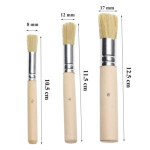 Penta Angel Wooden Stencil Brush Set 3Pcs Natural Bristle Template Paint Brushes for Acrylic Oil Watercolor Art Painting on Wood Wall Paper and Crafts Project DIY