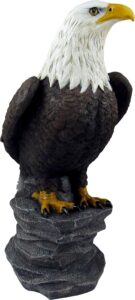 dwk - liberty - majestic american bald eagle on rock desk statue figurine patriotic sculpture usa freedom office bookshelf tabletop home decor accent, 9-inch…