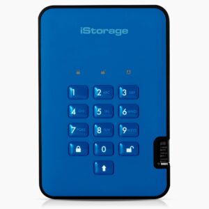 istorage diskashur2 ssd 8tb blue | secure portable solid state drive | password protected | dust & water resistant | hardware encryption