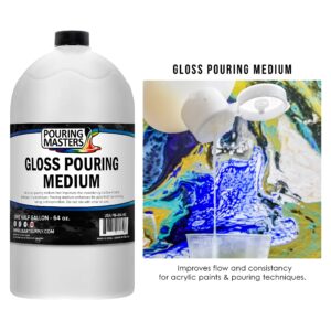 U.S. Art Supply Professional Gloss Pouring Effects Medium, 64 oz. (Half-Gallon) - Improves Flow Consistency, Artist Techniques to Create Cell Effects, Mix with Art Acrylic Paint, Adjusts Viscosity