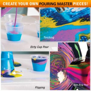 U.S. Art Supply Pouring Masters 8-Color Metallic Ready to Pour Acrylic Metallic Pouring Paint Set - Premium Pre-Mixed High Flow 8-Ounce Bottles - for Canvas, Wood, Paper, Crafts, Tile, Rocks and More