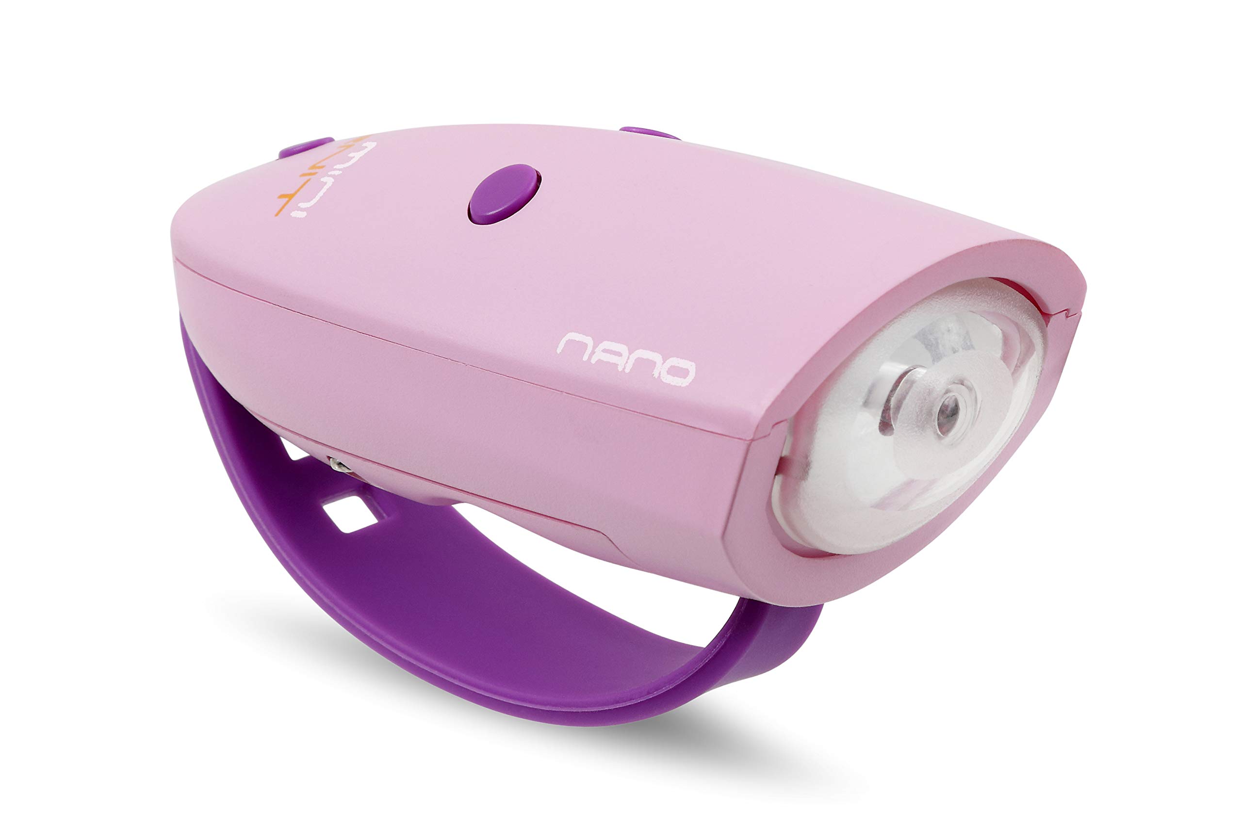 Hornit Mini Nano - Bike & Scooter Horn and Light for Children and Kids - 15 Sound Effects / 3 Light Settings (Pink/Purple)