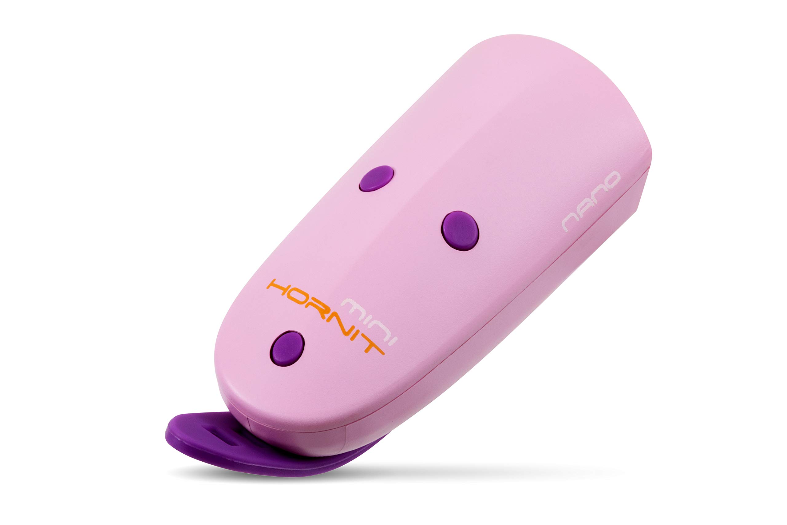 Hornit Mini Nano - Bike & Scooter Horn and Light for Children and Kids - 15 Sound Effects / 3 Light Settings (Pink/Purple)