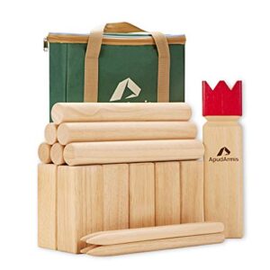 apudarmis kubb , viking chess outdoor clash toss yard game with carrying case - rubber wooden backyard lawn games set for teenagers adults family