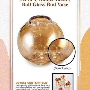 Serene Spaces Living Set of 48 Amber Luster Ball Glass Bud Vase, Short Vases for Centerpieces for Home Decor, Events, Weddings, Measures 3" Tall & 2.75" Diameter