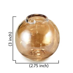 Serene Spaces Living Set of 48 Amber Luster Ball Glass Bud Vase, Short Vases for Centerpieces for Home Decor, Events, Weddings, Measures 3" Tall & 2.75" Diameter