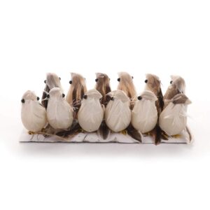 Ewer 36Pcs Artificial Simulation Foam Bird Feathers Bird Cute Mini Sparrow Ornaments DIY Craft for Christmas Tree Wedding Decoration Home Garden Party Accessories, 39inch/10cm