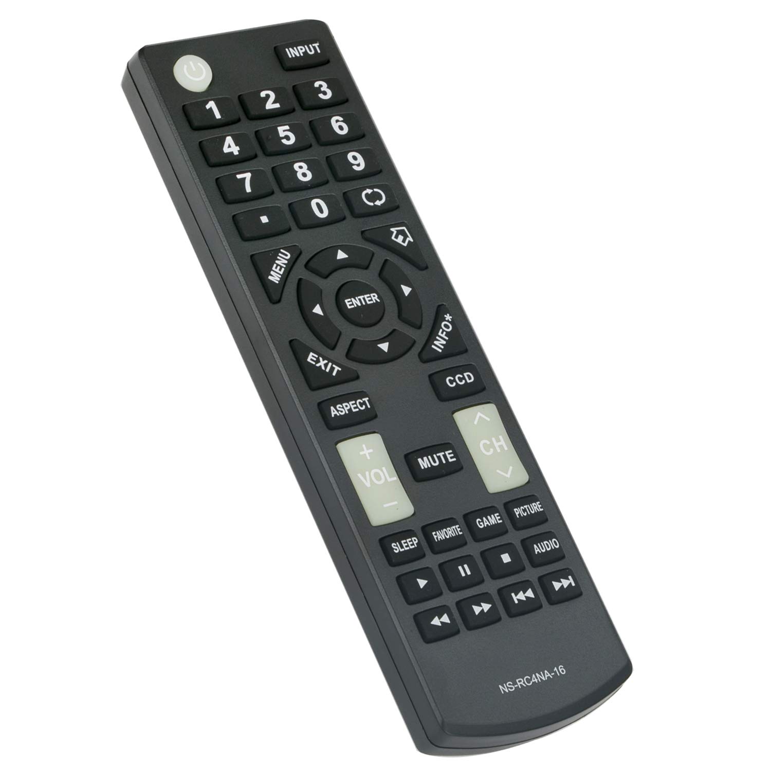 New NS-RC4NA-16 NSRC4NA16 Replacement Remote Control Compatible with Most Insignia TVs with a Model Number Ending in 10A, A11, A12, A13, A14, A15, A16, A17 or A18