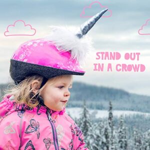 ParaWild Unicorn/Narwhal Helmet Accessories w/Sticky Hook & Loop Adhesive (Helmet not Included), Helmet Horn/Cover for Snowboarding, Skiing, Biking, Cycling etc for Kids and Adults