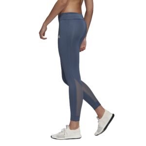 adidas Women's Own The Run 3-Stripes Tights, Legacy Blue, Medium