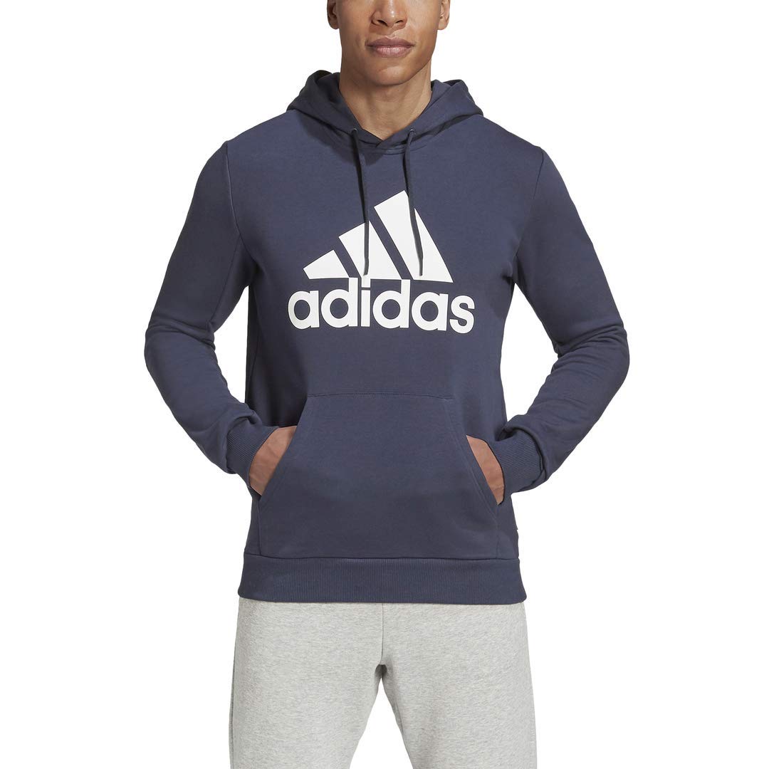 adidas mens Badge of Sport French Terry Hoodie Ink Large