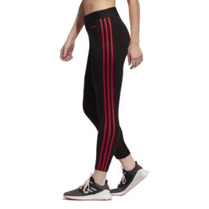 adidas female essentials 3-stripes tights, black/power pink,s