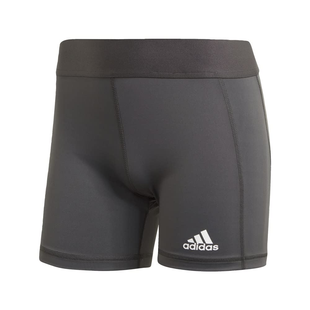 adidas womens Alphaskin Volleyball 4-Inch Shorts Tights Team Dark Grey/White Small 3"