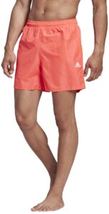 adidas mens clx solid swim shorts signal pink large