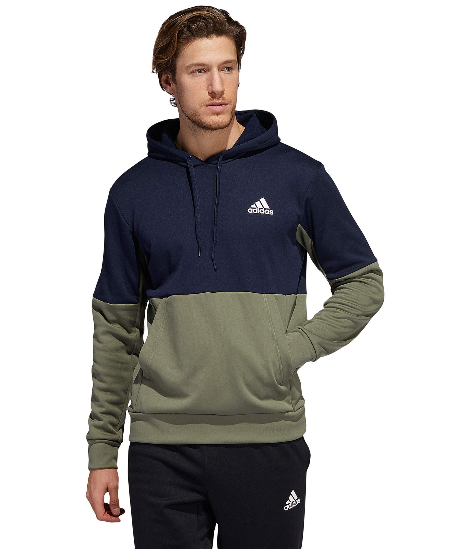 adidas mens Game & Go Pullover Hoodie Legacy Green/Grey /White XX-Large