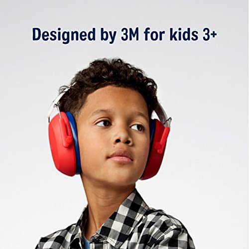 3M Kids Hearing Protection, Noise Reduction Rating (NRR) 22 dB, Ear Muffs For Children, Adjustable Headband, Studying, Quiet, Concerts, Events, Fireworks, For Indoor & Outdoor Use, Red (PKIDSB-RED)