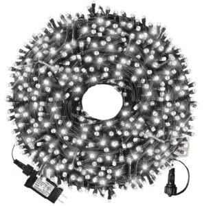 xtf2015 105ft 300 led christmas string lights, end-to-end plug 8 modes christmas lights - ul certified - outdoor indoor fairy lights christmas tree, patio, garden, party, wedding, holiday (cool white)