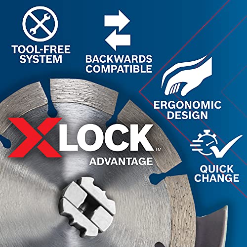 BOSCH MGX0450 4-1/2 In. X-LOCK Backing Pad with X-LOCK Clip - Medium Hardness, Use with Fiber Discs, for Applications in Metal Surface Finishing, Weld Blending, Rust Removal, Black