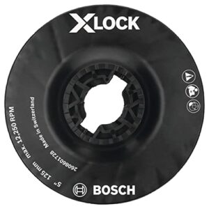 bosch mgx0500 5 in. x-lock backing pad with x-lock clip - medium hardness, use with fiber discs, for applications in metal surface finishing, weld blending, rust removal