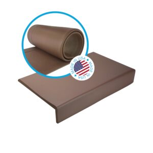 Kidkusion Soft Seat Edge Cushion | Made in USA | 108" | Brown | Fireplace Cushion and Hearth Pad