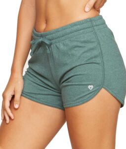 colosseum active women's simone cotton blend yoga and running short (mallard green, small)