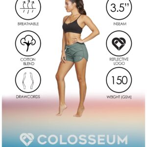 Colosseum Active Women's Simone Cotton Blend Yoga and Running Short (Mallard Green, Small)