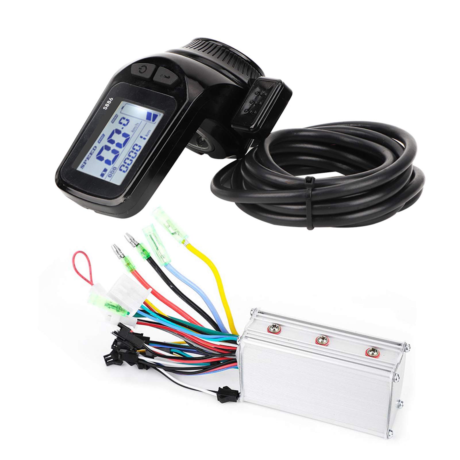 Motor Controller, 36V 350W Waterproof E-Bike Controller Brushless Motor Speed Controller Kit with LCD Panel for E-Bike/Electric Bike/Scooter, Easy to Install