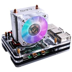 geeekpi case with ice tower cooler for raspberry pi 4, pi 4 case with fan and aluminum heatsink for raspberry pi 4 model b