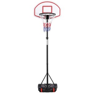 topeakmart portable basketball hoop-height adjustable 5.2-7 ft basketball stand backboard system for outdoor & indoor play with wheels and 29 inch backboard