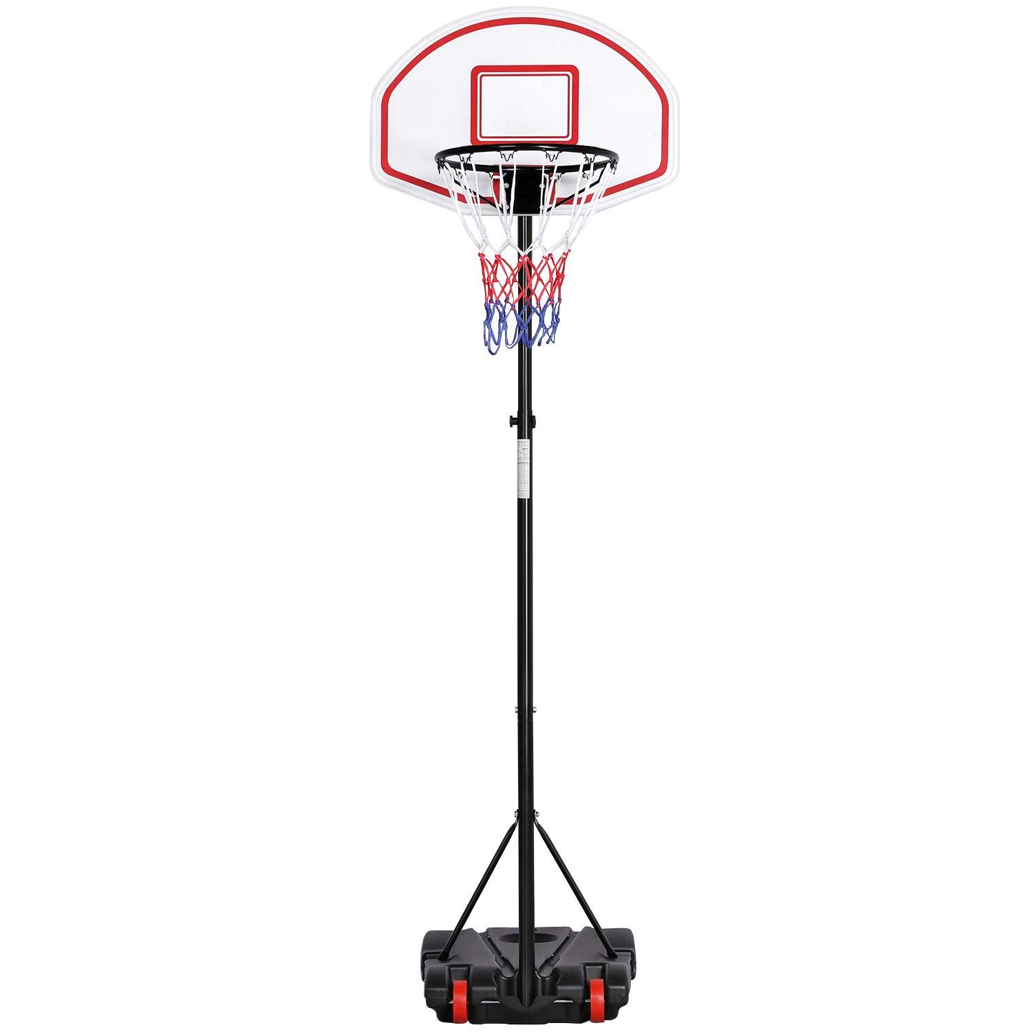 Topeakmart Portable Basketball Hoop-Height Adjustable 5.2-7 ft Basketball Stand Backboard System for Outdoor & Indoor Play with Wheels and 29 Inch Backboard