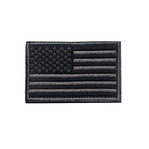 American Flag Patch, Tactical Military Flag Patches, American Military Flag Emblem Patch. (Black Gray)