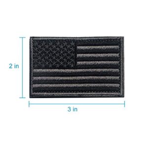 American Flag Patch, Tactical Military Flag Patches, American Military Flag Emblem Patch. (Black Gray)