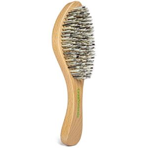 grannaturals extra hard wave brush - curved boar & extra hard nylon bristle hair brush for 360 waves