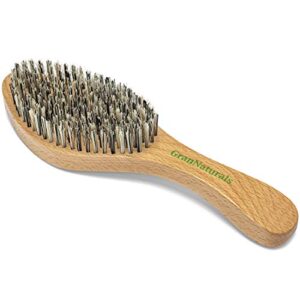 GranNaturals Extra Hard Wave Brush - Curved Boar & Extra Hard Nylon Bristle Hair Brush for 360 Waves