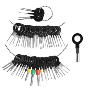 menkey terminal removal tool kit for car, 39 pieces wire connector pin release key extractor tools set for most connector terminal