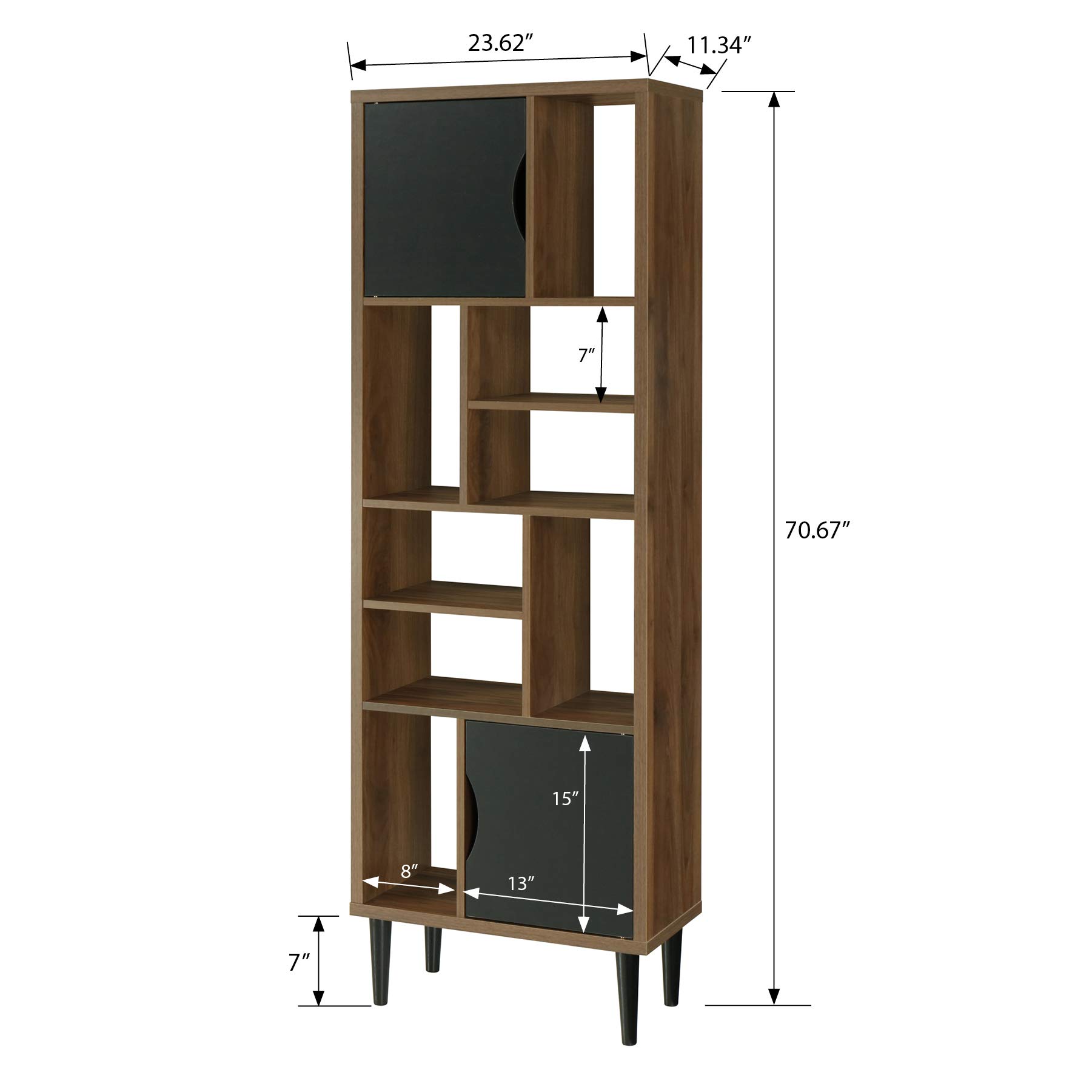 OS Home and Office Display bookcase, Danish Walnut