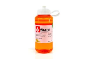 just funky prescription water 32 oz plastic water bottle with lid - wide-mouth, bpa-free novelty hydroflask - fun, unique orange medicine bottle with screwtop cap - hydration enthusiast gift idea