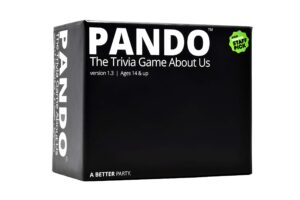 pando - the party game and conversation starter for friends and family - icebreaker game and get to know you game - compete to answer unpredictable trivia questions about your friends and family