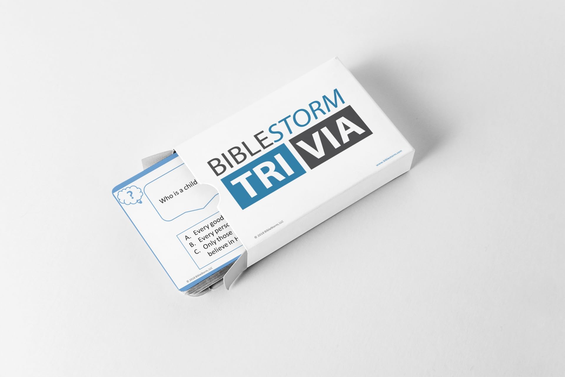 BibleStorm Fun, Educational Bible Trivia Card Game - Flashcards for Bible Study - 50 Questions with Multiple Scripture References per Answer - Play by Yourself or with Family and Friends