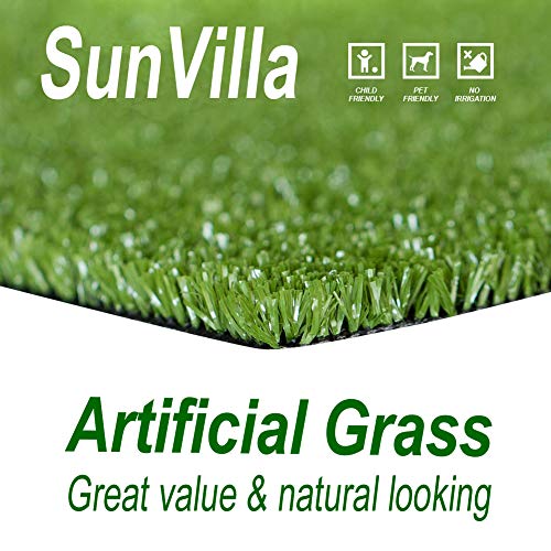 SunVilla Artificial Grass,3' x 5' Artificial Rug/Mat, Realistic Indoor/Outdoor Rubber Back Turf for Garden, Patio, Fence, Garden, Wall Decoration 3FTx5FT (15 sq ft)