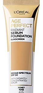 L'Oreal Paris Age Perfect Radiant Serum Foundation with SPF 50, Honey Rose, 1 fl. oz.