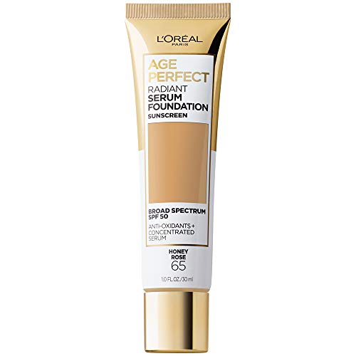 L'Oreal Paris Age Perfect Radiant Serum Foundation with SPF 50, Honey Rose, 1 fl. oz.