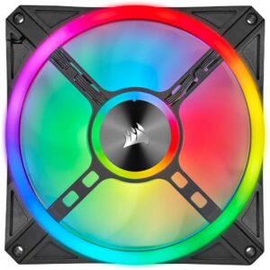 corsair ql series, ql140 rgb, 140mm rgb led fan, single pack, black