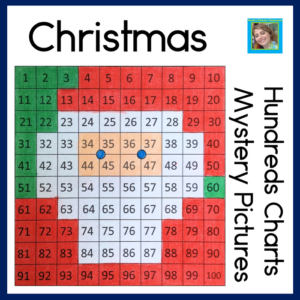 christmas hundreds chart mystery pictures