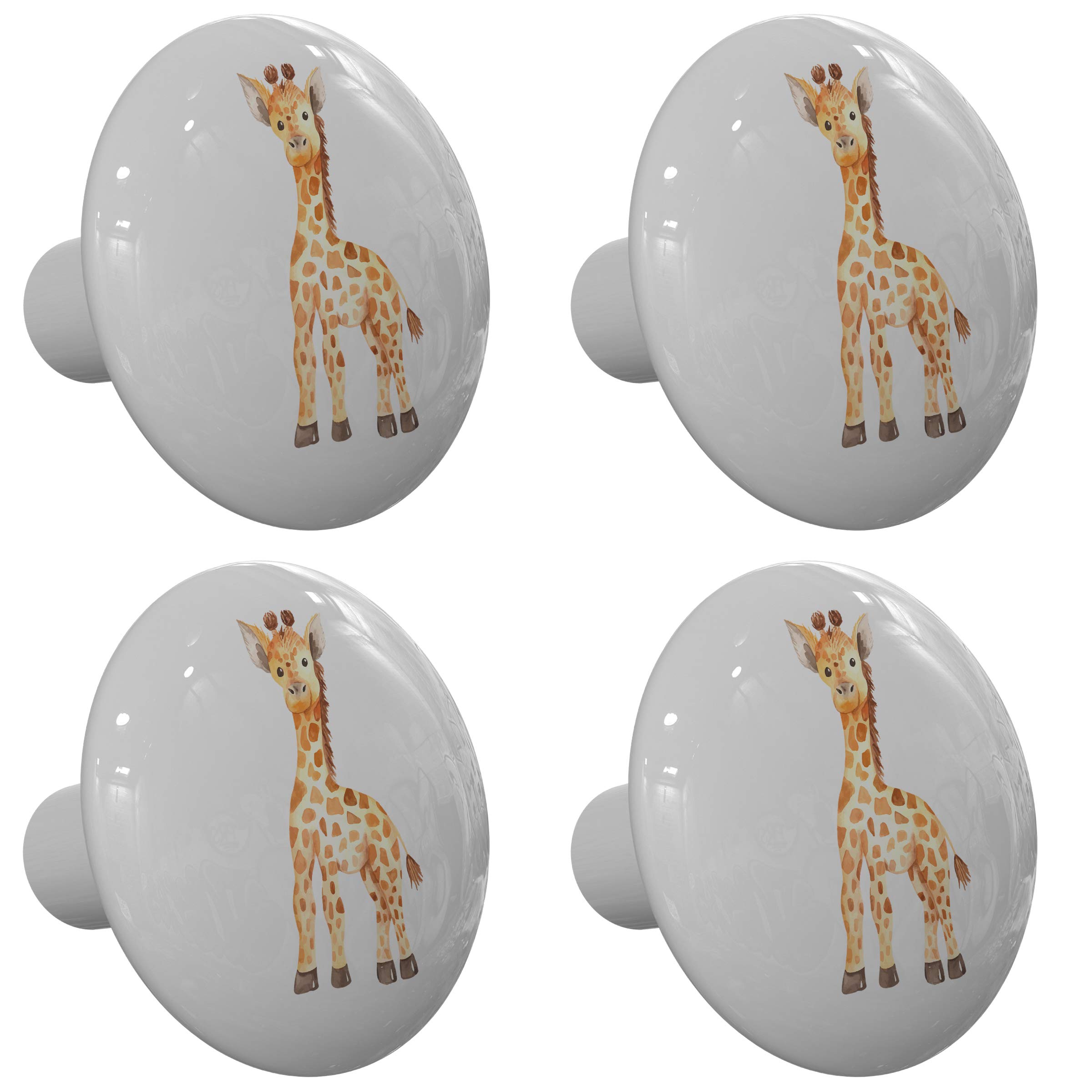 Gotham Decor Set of 4 Happy Little Jungle Giraffe Drawer Knobs