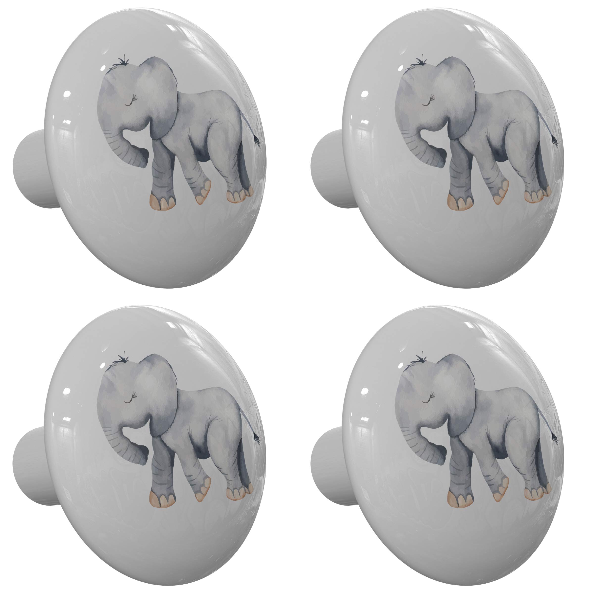 Gotham Decor Set of 4 Happy Little Jungle Elephant Drawer Knobs